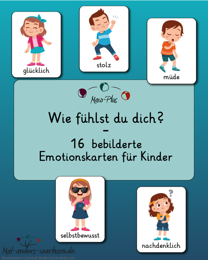 PLUS. Wie fühlst du dich? 16 bebilderte Emotionskarten für Kinder - Mal ...
